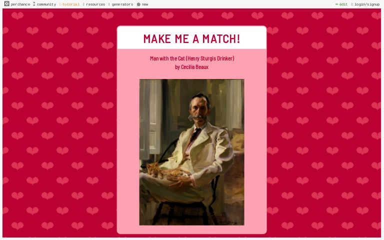 MAKE ME A MATCH! ― Perchance Generator