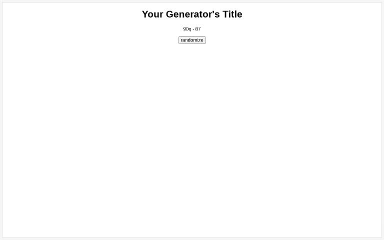 Minimal ― Perchance Generator