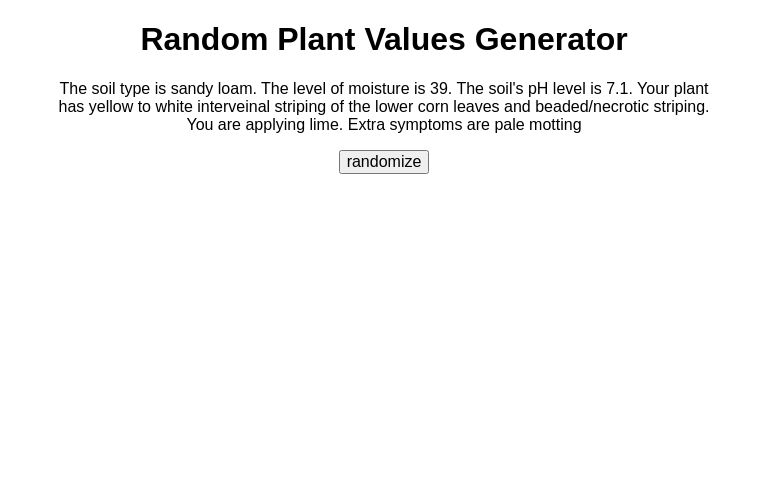 Random Plant Values Generator