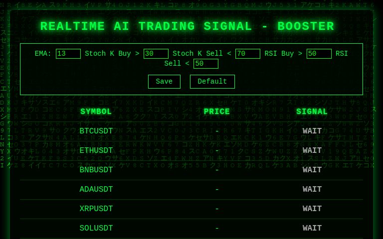 Realtime AI Trading Signal - BOOSTER ― Perchance Generator