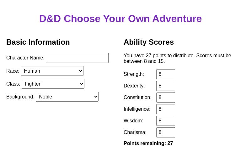 D&D Choose Your Own Adventure ― Perchance Generator