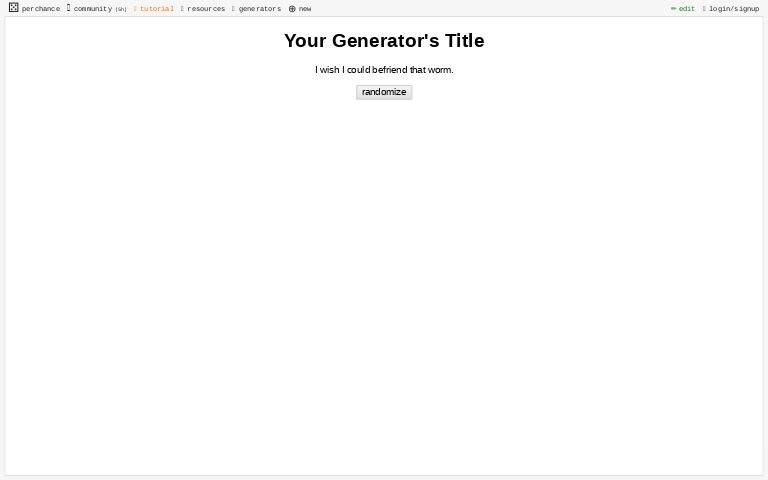 Minimal ― Perchance Generator