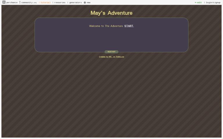 May's Adventure ― Perchance Generator