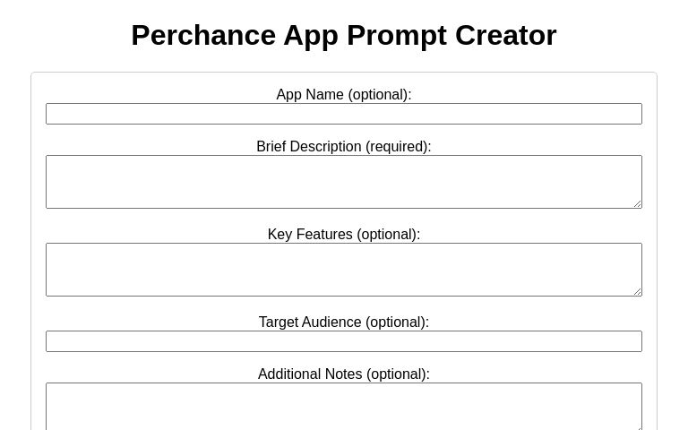 Perchance App Prompt Creator ― Perchance Generator