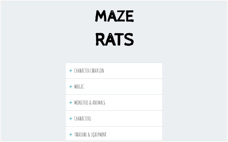 MAZE RATS ― Perchance Generator