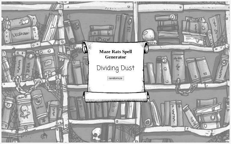 Maze Rats Spell Generator