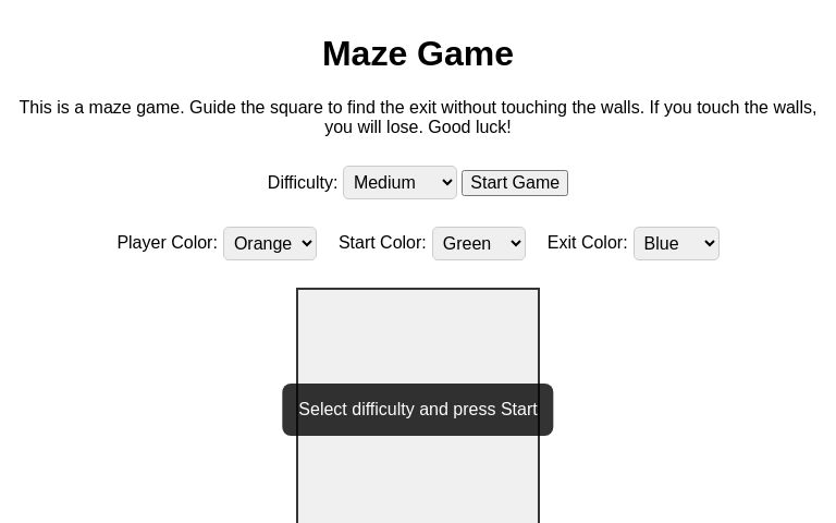 Maze Game ― Perchance Generator