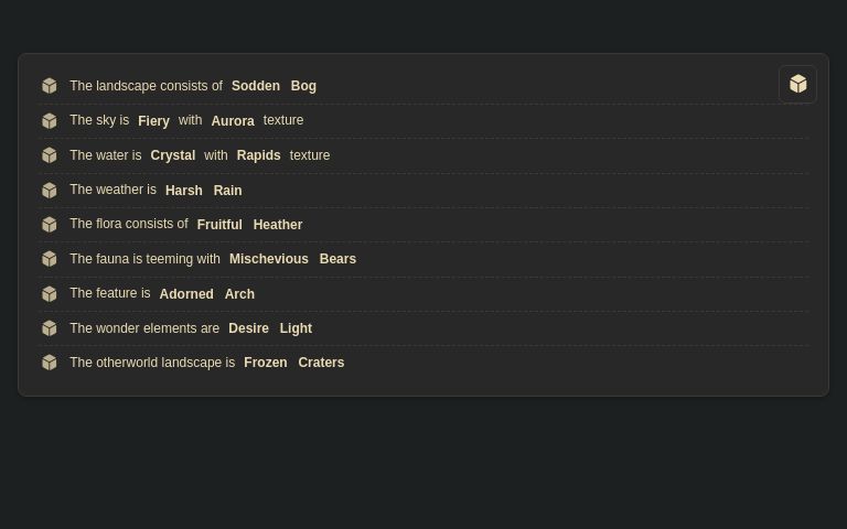 Mb Tables ― Perchance Generator