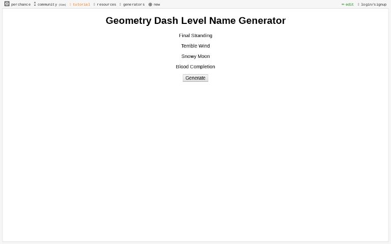 Geometry Dash Level Name Generator