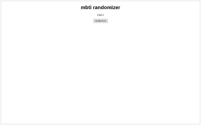 mbti randomizer ― Perchance Generator