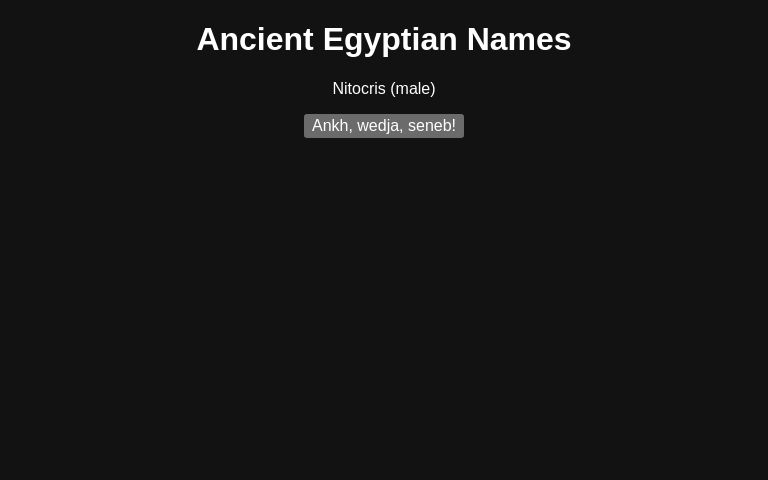 Ancient Egyptian Names ― Perchance Generator