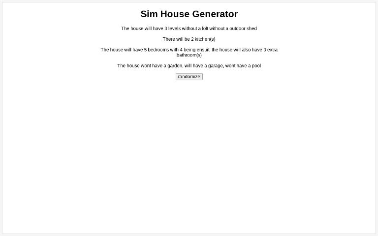 Sim House Generator