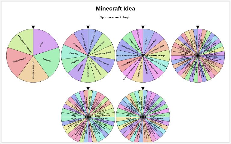 Minecraft Idea ― Perchance Generator