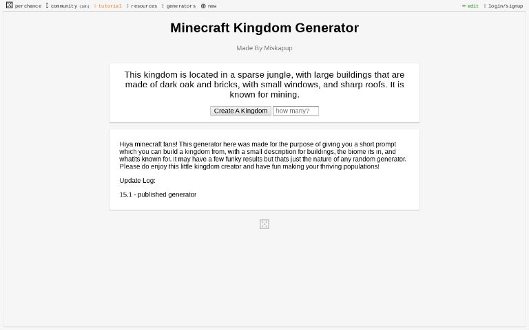 Minecraft Kingdom Generator