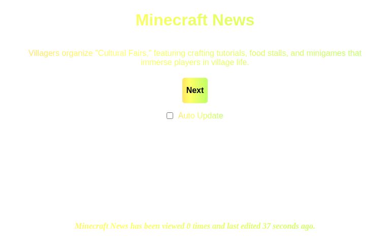 Minecraft News ― Perchance Generator