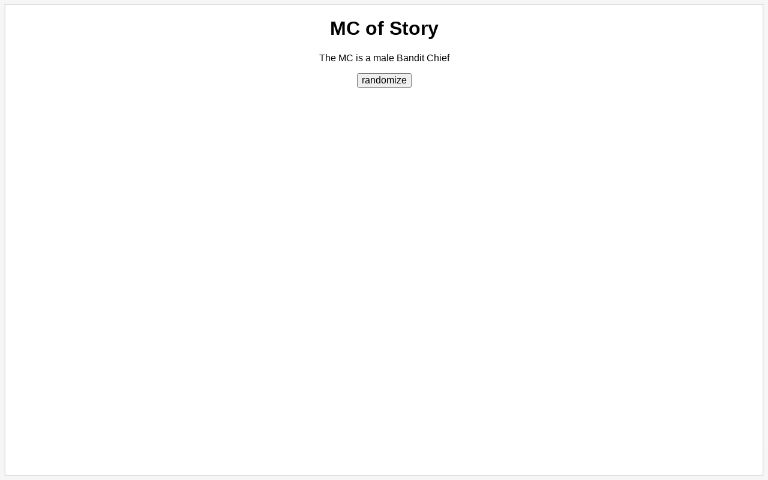MC of Story ― Perchance Generator