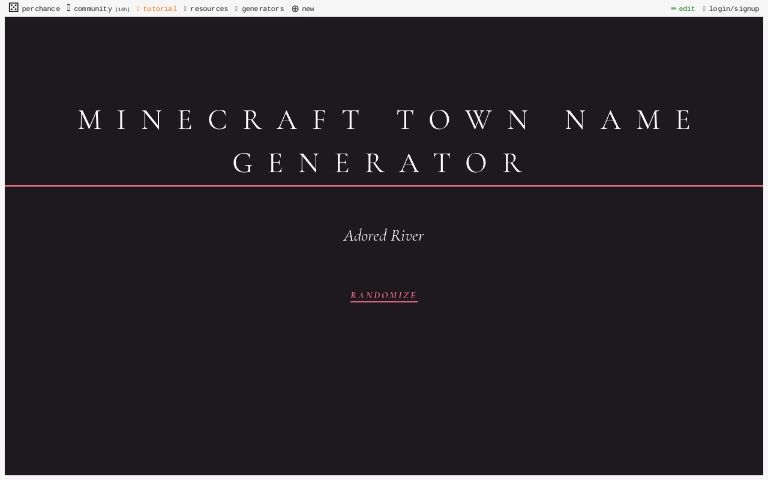 Minecraft Area Name Generator