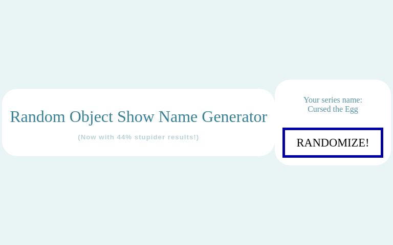 Random Object Show Name Generator