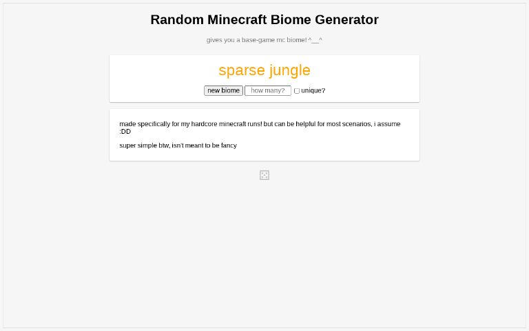 Random Minecraft Biome Generator