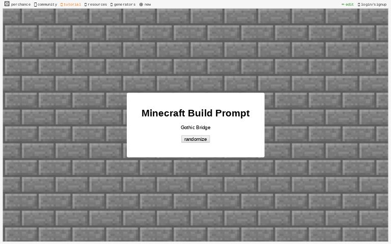 Minecraft Build Prompt ― Perchance Generator
