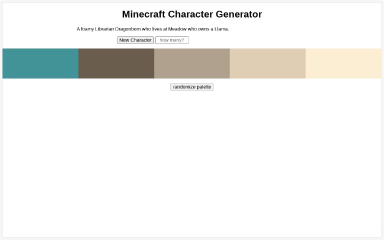 Minecraft Character Generator