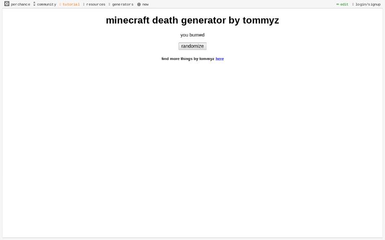 minecraft death generator by tommyz