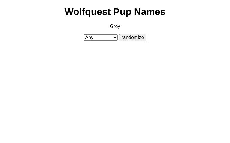 Wolfquest Pup Names ― Perchance Generator