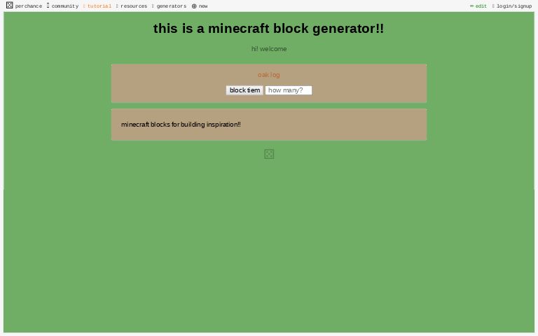 this is a minecraft block generator!!