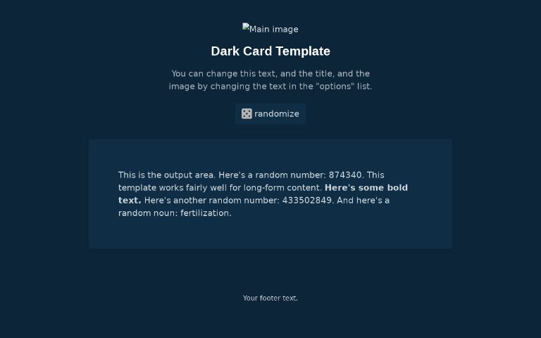 Dark Card Template ― Perchance Generator