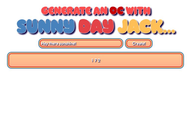 Somethings Wrong With Sunny Day Jack... | ESG ― Perchance Generator
