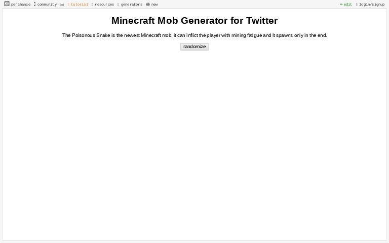 Minecraft Mob Generator for Twitter