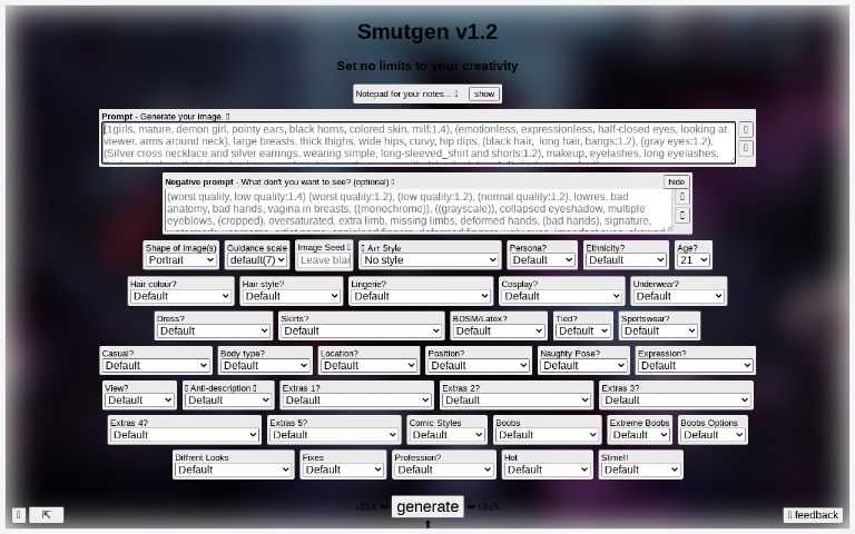 Smutgen v1.2 ― Perchance Generator
