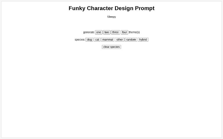 Funky Character Design Prompt ― Perchance Generator