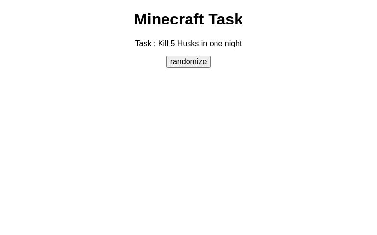 Minecraft Task ― Perchance Generator