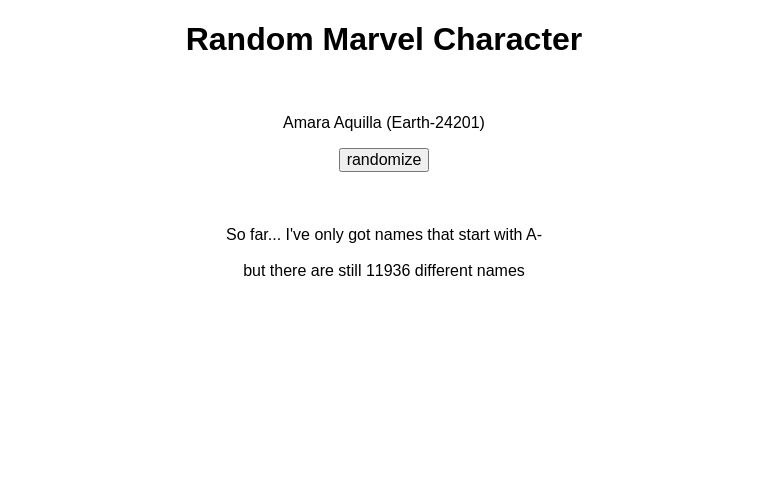 Random Marvel Character ― Perchance Generator