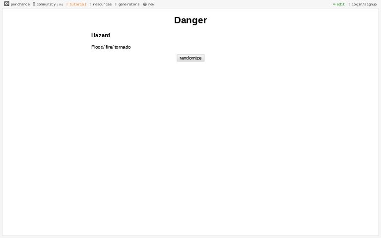 Danger ― Perchance Generator