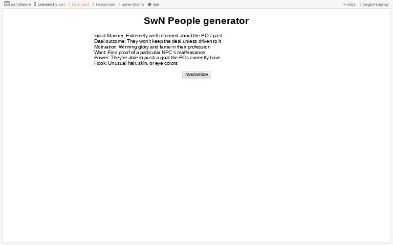 SwN People generator