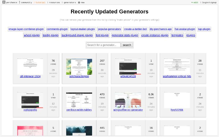 Recently Updated Generators