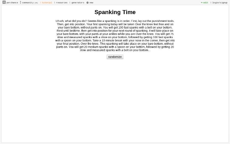 Spanking Time ― Perchance Generator