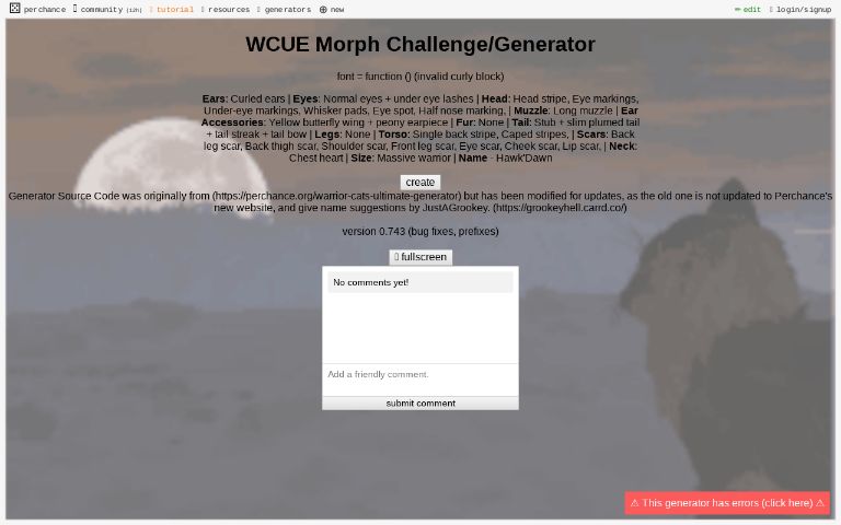 WCUE Morph Challenge/Generator