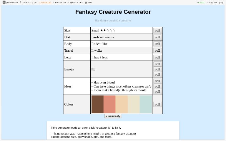 Fantasy Creature Generator