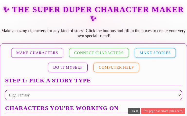 THE SUPER DUPER CHARACTER MAKER ― Perchance Generator