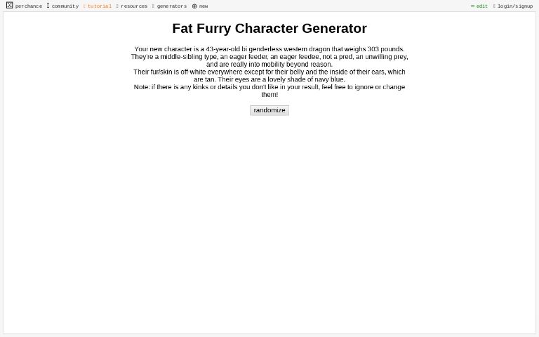 Fat Furry Character Generator