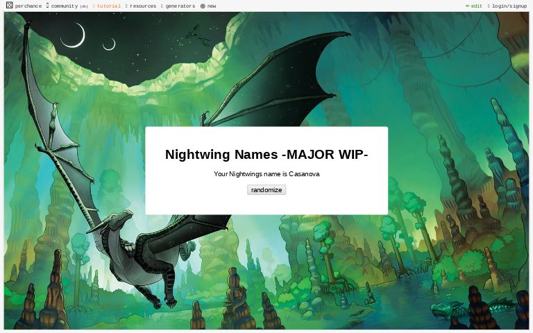 Nightwing Names -MAJOR WIP- ― Perchance Generator