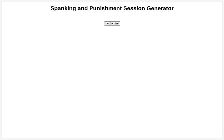 Spanking and Punishment Session Generator