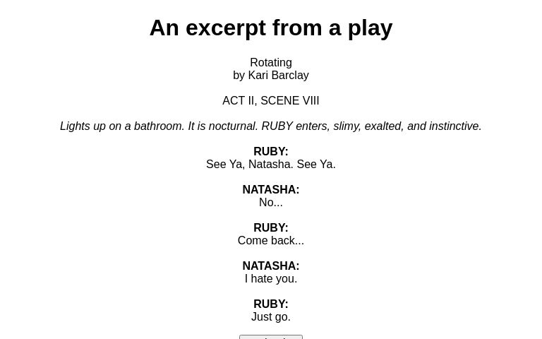 An excerpt from a play ― Perchance Generator
