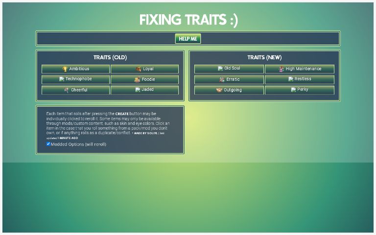 fixing traits :) ― Perchance Generator