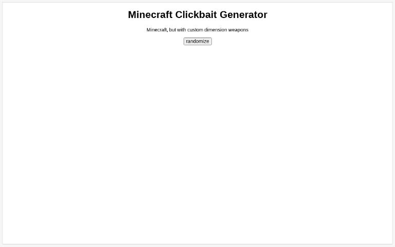 Minecraft Clickbait Generator
