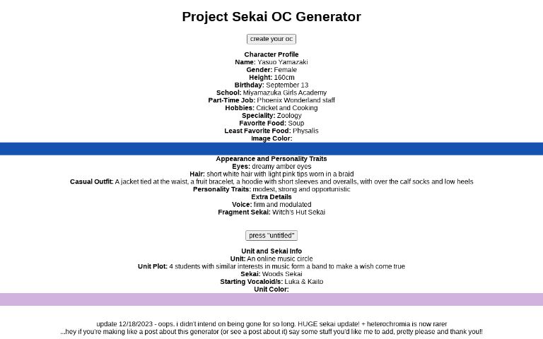 Project Sekai OC Generator