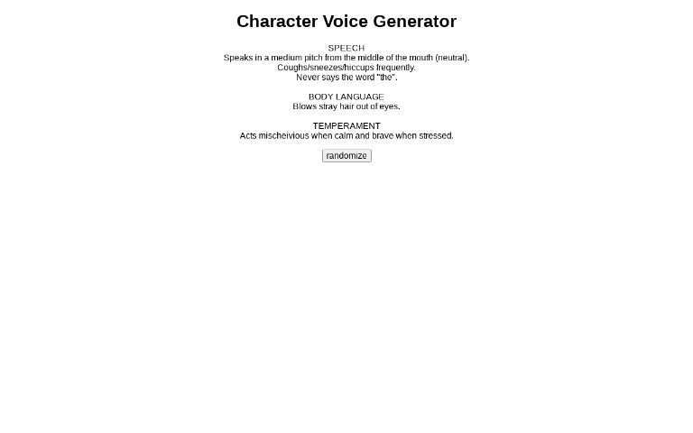 Character Voice Generator